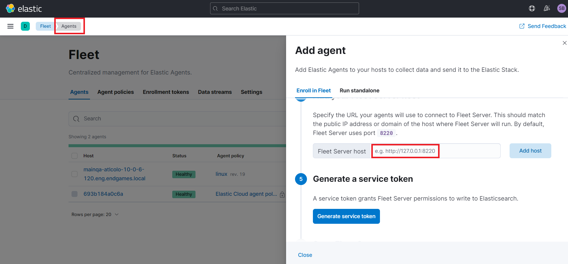 [Fleet]: Incorrect suggested value at `Fleet Server host` under `Add agent` flyout. · Issue ...