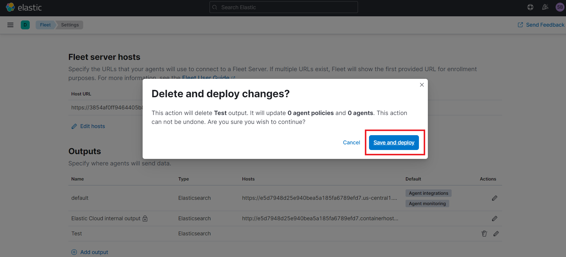 [Fleet]: Wrong message shows on the delete modal while deleting an output under settings tab ...