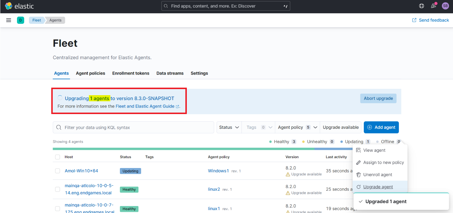 [Fleet]: On Agent upgrade modal ` 1 Agents` is shown for single agent upgrade. · Issue #132904 ...