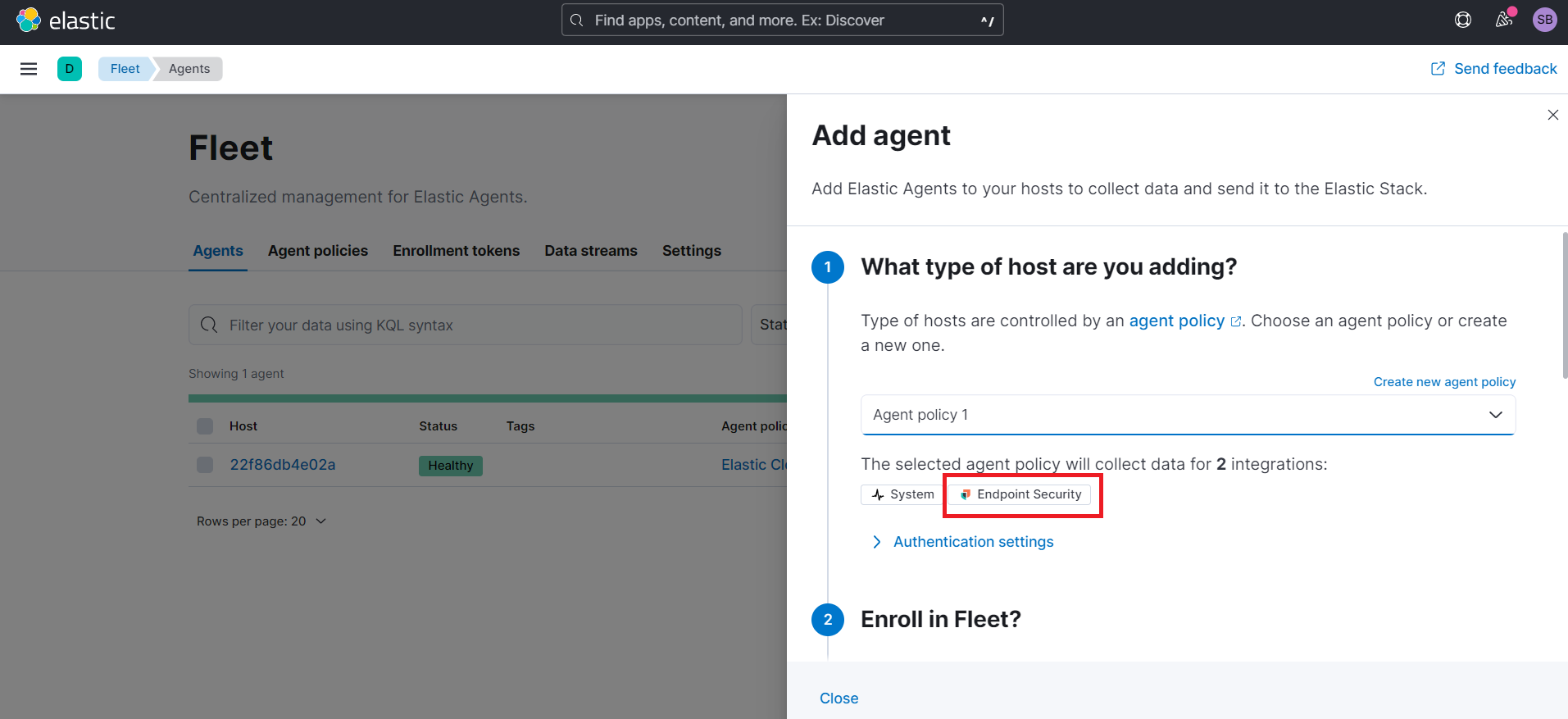 [Integration]: Old name `Endpoint Security` is displaying under selected agent on the Add agent ...