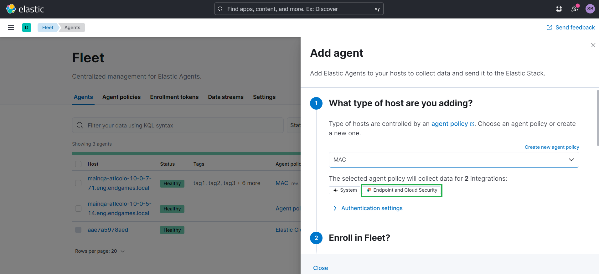 [Integration]: Old name `Endpoint Security` is displaying under selected agent on the Add agent ...