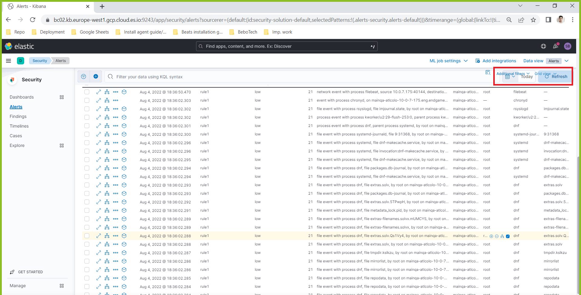 [Security Solution]: Under rule details page additional filter and view option overlaps with top ...