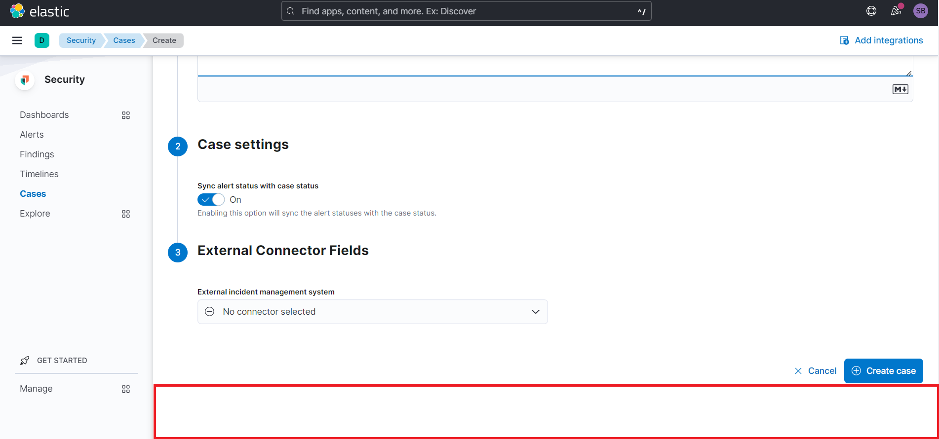 Security Solution Extra Unnecessary Space Under Create Case Button On The Create Case Page