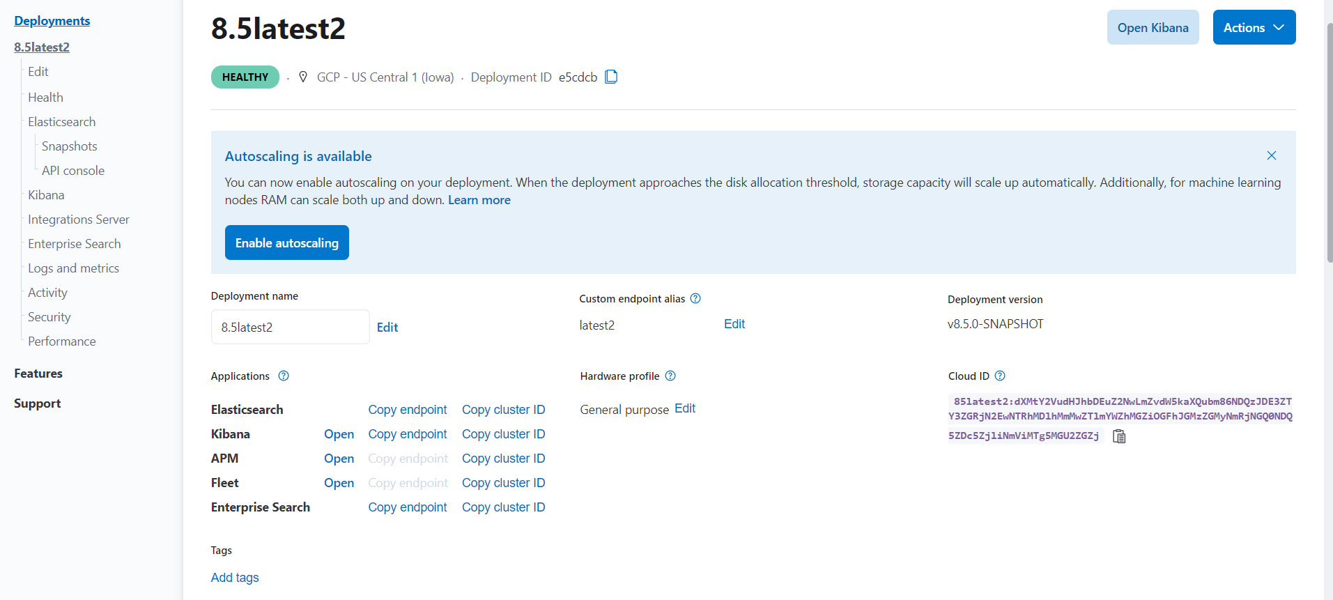 [Fleet]: Hosted Fleet Server is not available on Healthy deployment of ...