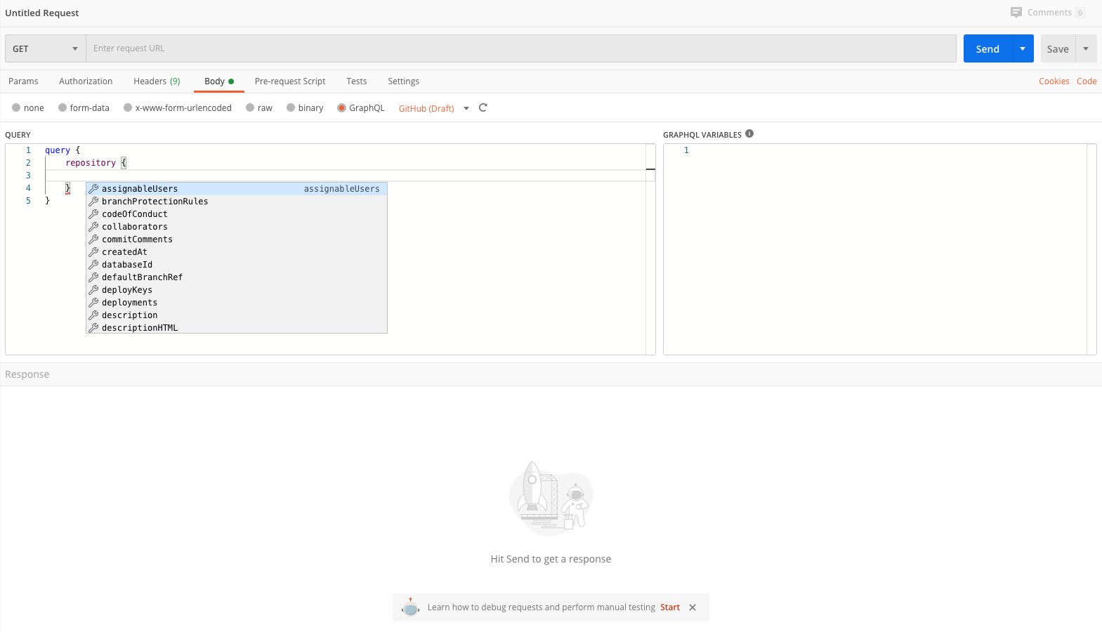 GraphQL: Autocompletion not working · Issue #6712 · postmanlabs/postman ...