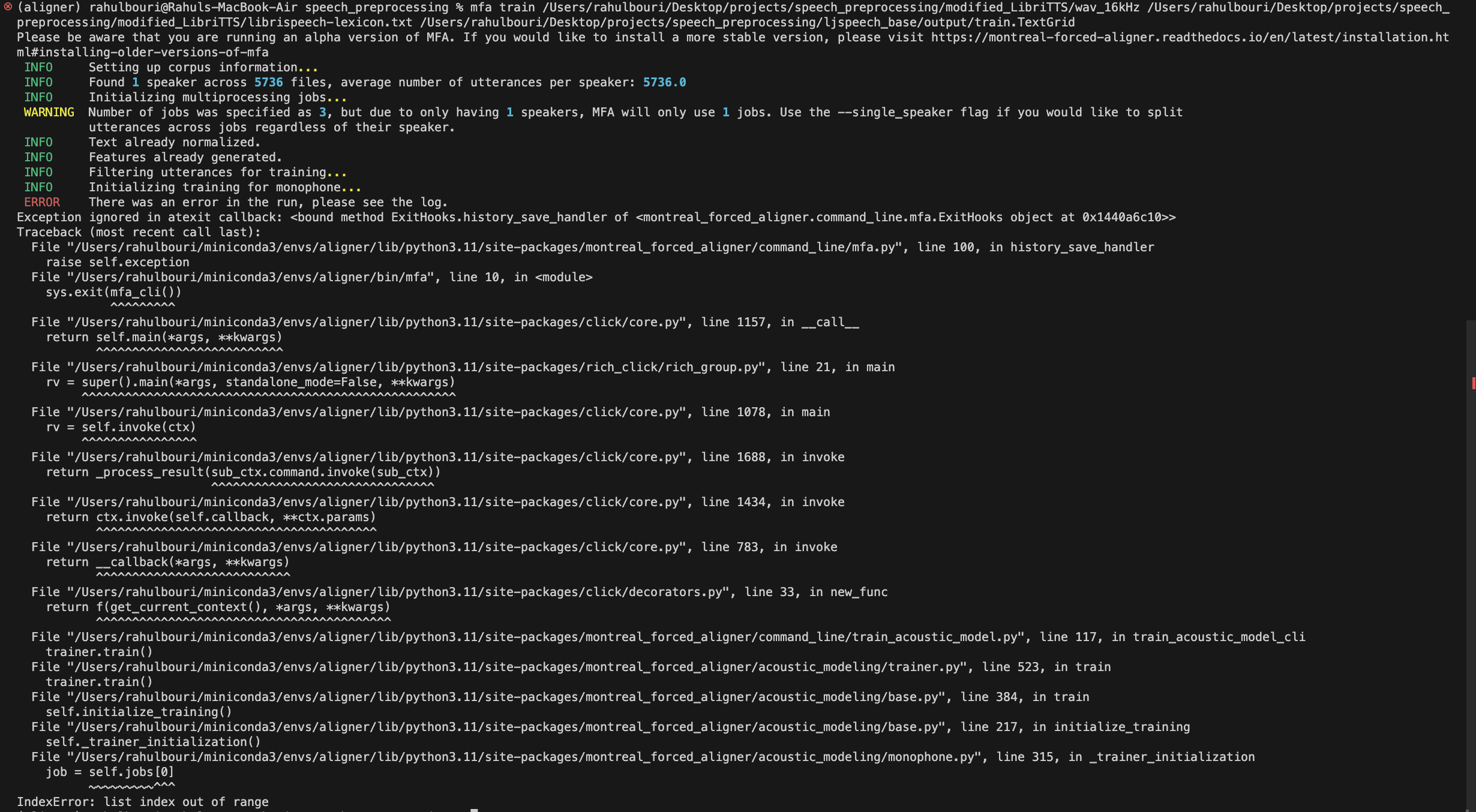 [BUG] · Issue #702 · MontrealCorpusTools/Montreal-Forced-Aligner · GitHub