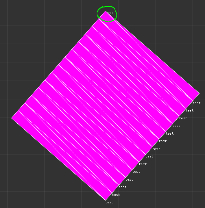 How do I get a text label to appear on top of a filled triangle ...