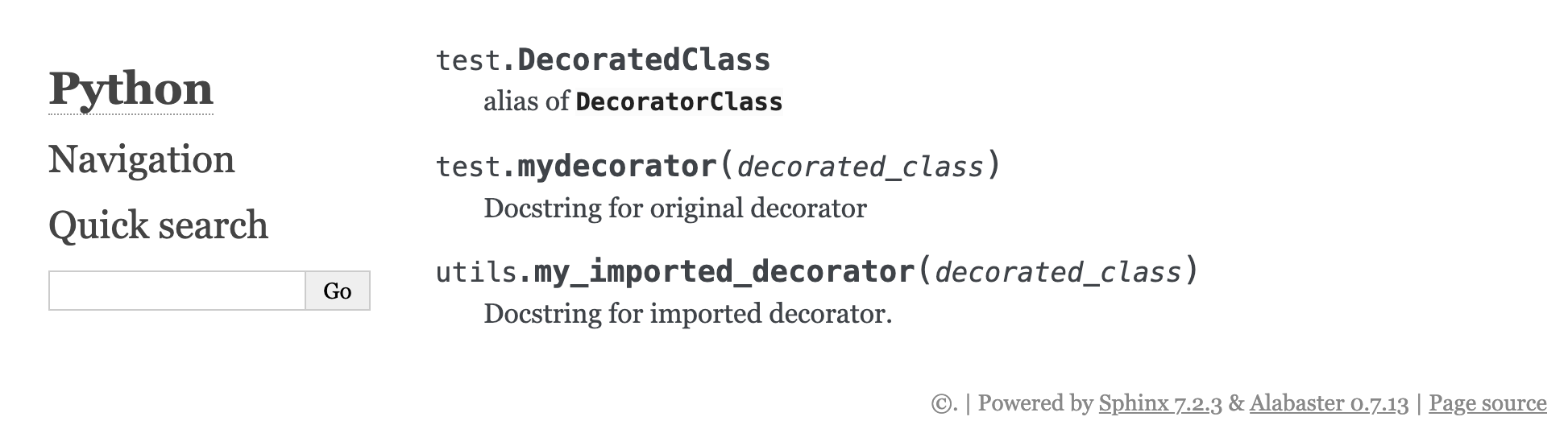 Autodoc Missing Documentation When Importing Decorator From Other File · Issue 11750 · Sphinx