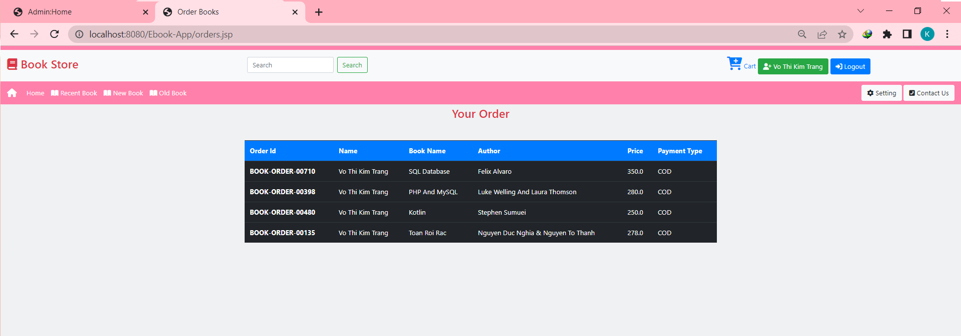 GitHub - VoThiKimTrang06101997/BookStore_Servlet