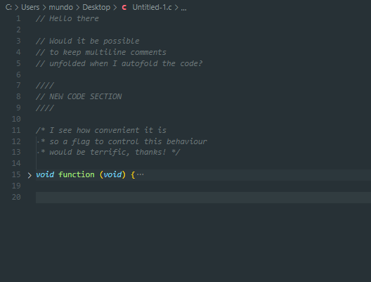 Add an option to choose if comments should be automatically folded with ...