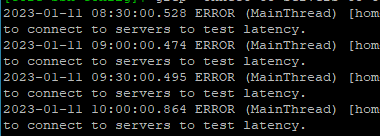 Error fetching speedtestdotnet data: Unable to connect to servers to ...