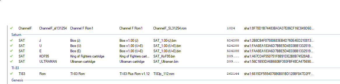 Saturn BIOS files matching good firmwares in DB are marked unknown by ...
