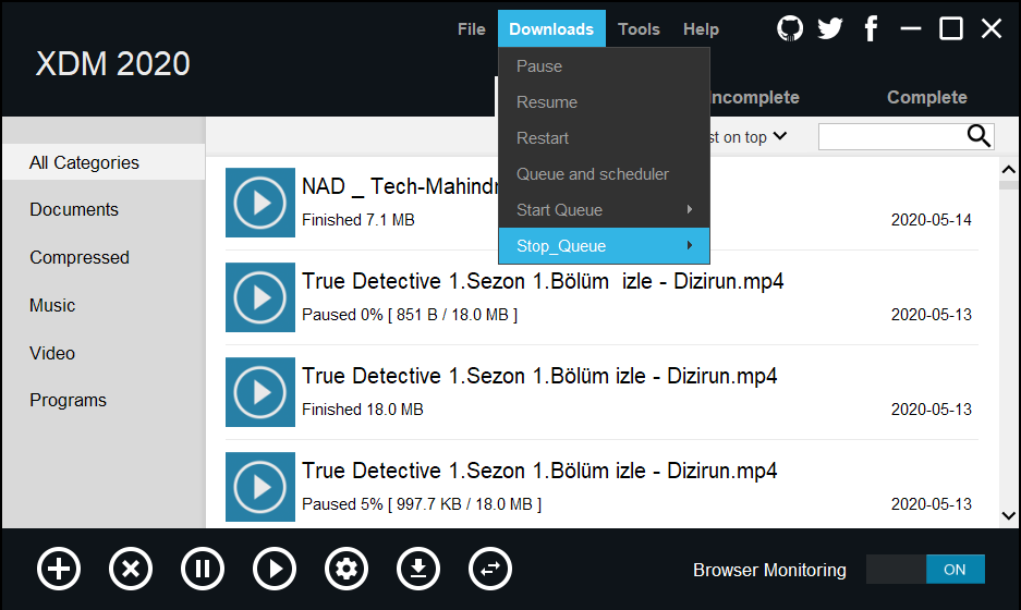XDM hangs if I try to delete files from download queue · Issue #166 · subhra74/xdm · GitHub