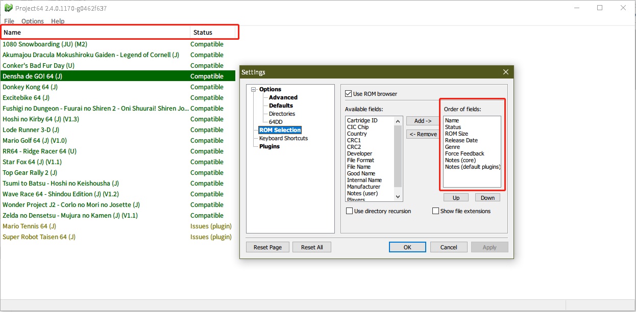 Rom browser fields don't display in x64 build · Issue #1745 · project64/project64 · GitHub
