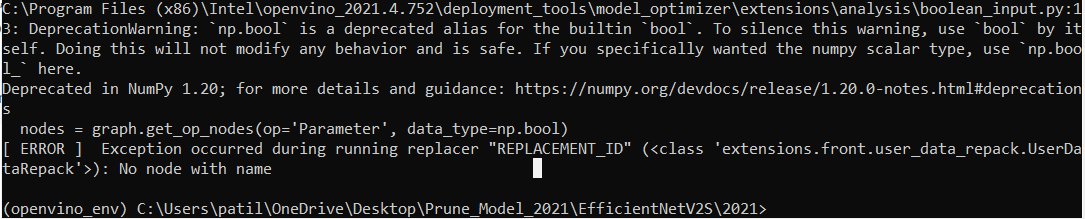 [Bug] [ ERROR ] Exception occurred during running replacer "REPLACEMENT_ID" ( ): Stopped shape ...