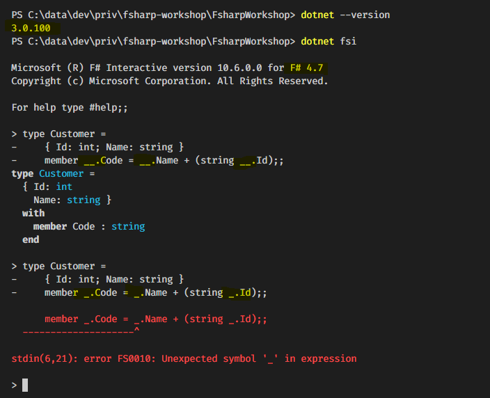 Cannot Use New F 47 Features Under Net Core 30 Fsi · Issue 7668 · Dotnetfsharp · Github 