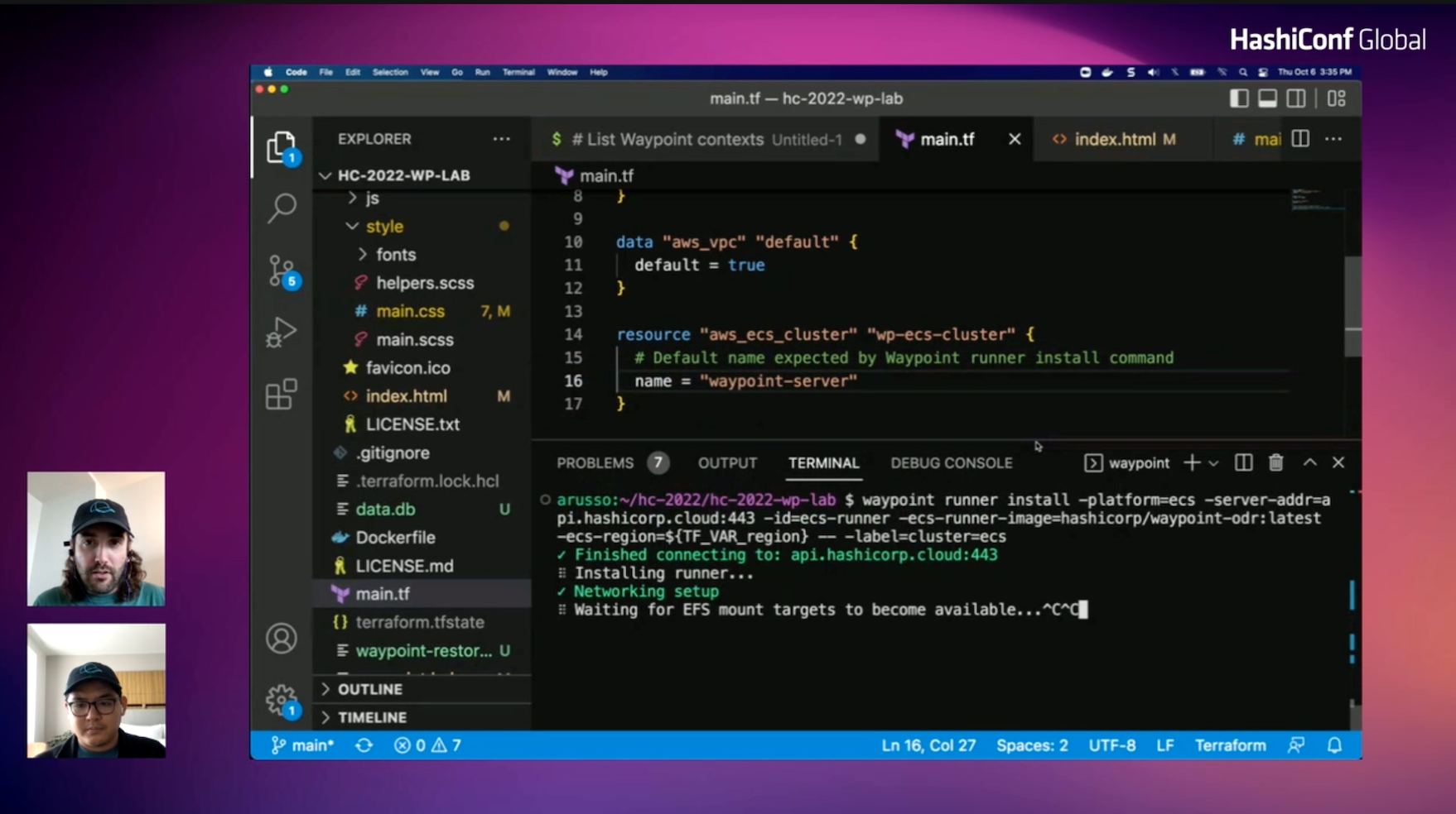 `waypoint runner install` for ecs doesn't respect ctrl-c · Issue #4003 · hashicorp/waypoint · GitHub