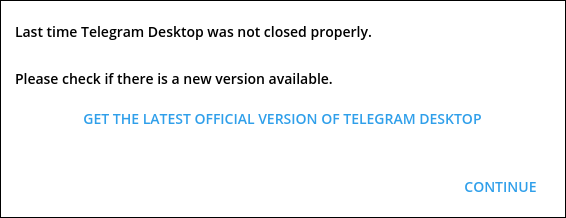 Telegram Desktop closes itself · Issue #4663 · telegramdesktop/tdesktop · GitHub