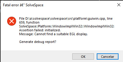 Windows error in SolveSpace 3.0 for windows 10. (Support for old video cards/drivers a.k.a ...