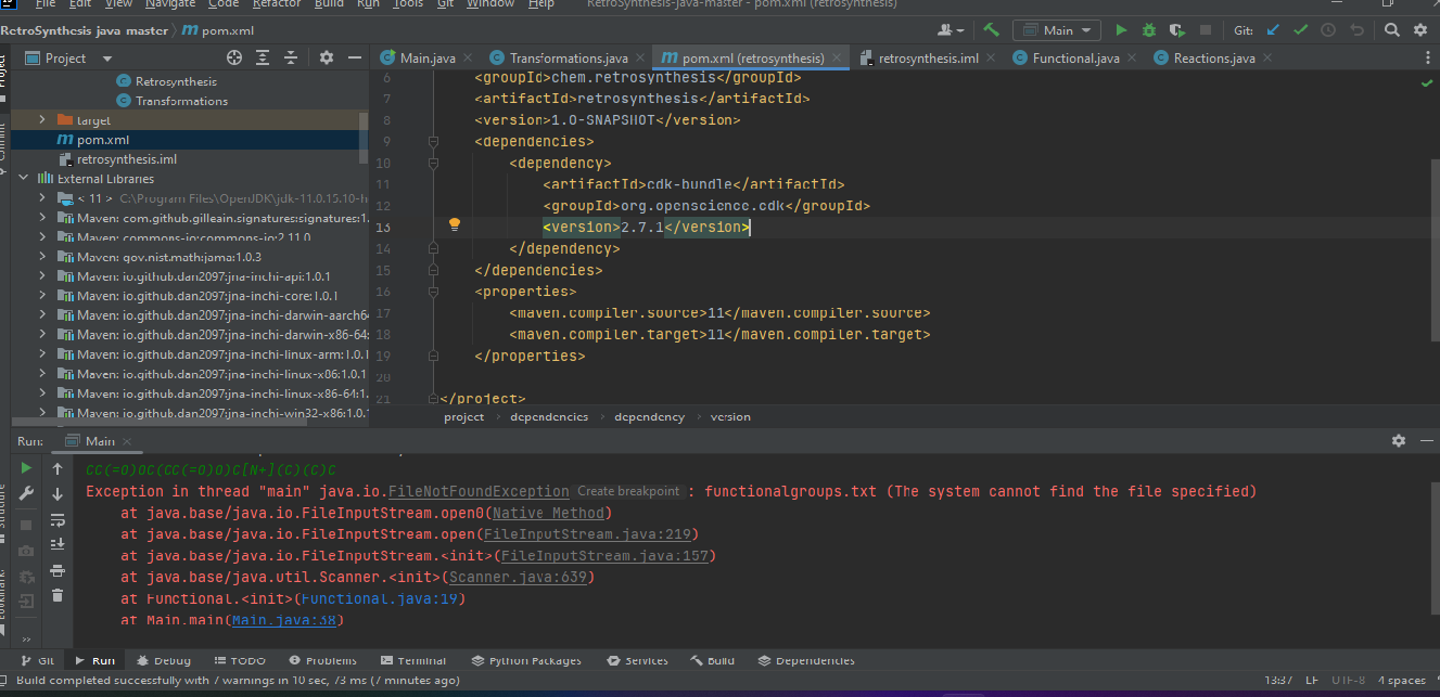 Error : Main.java · Issue #1 · loluwot/RetroSynthesis-java · GitHub