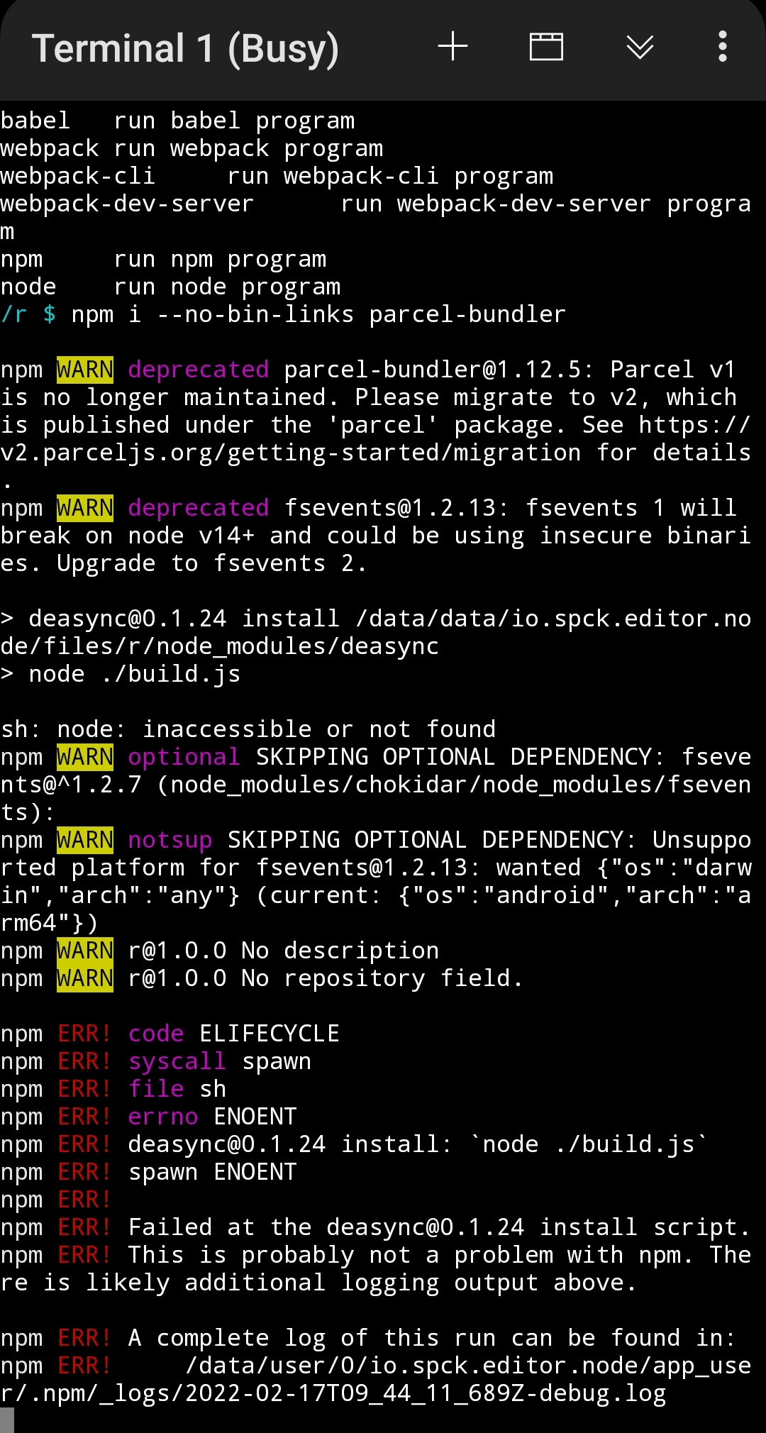 npm install parcel · Issue #442 · spckio/spck-issues · GitHub