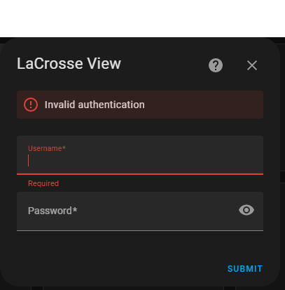 La Crosse View - "Invalid authentication" · Issue #91743 · home-assistant/core · GitHub