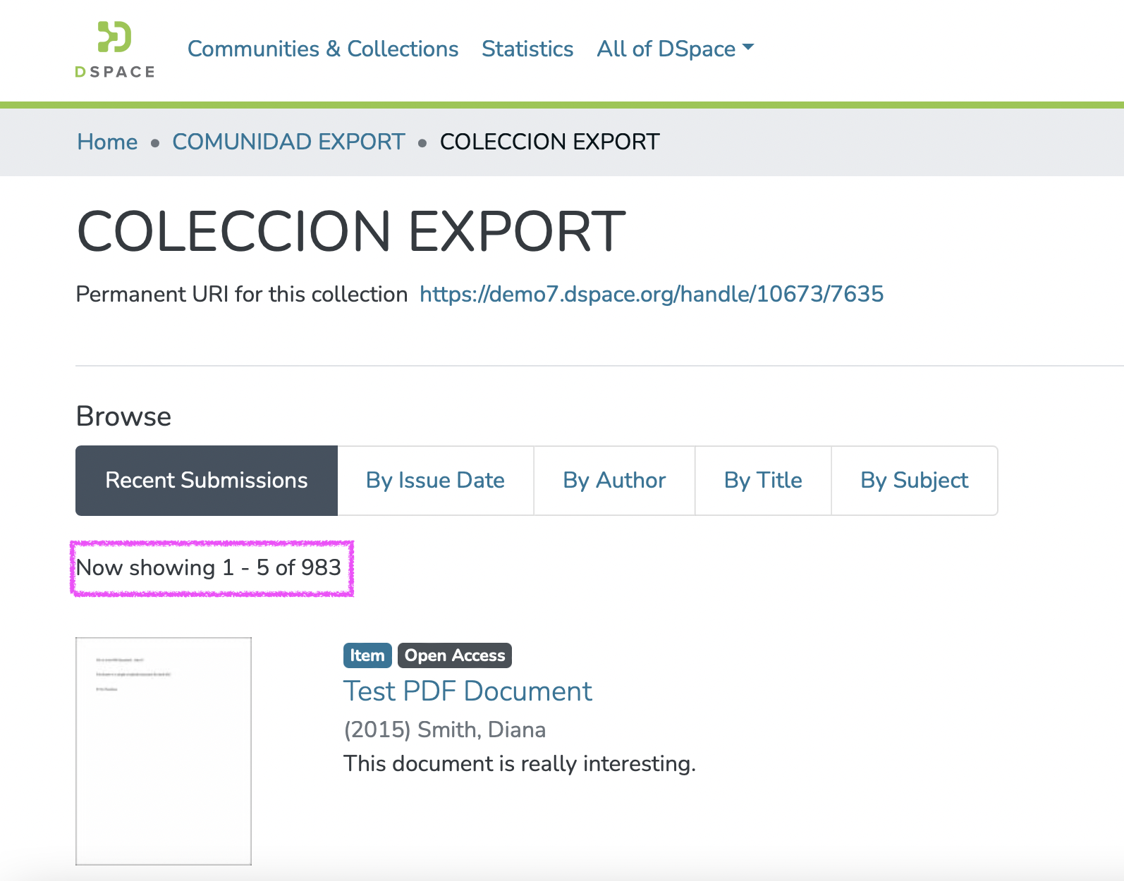 browseBy pageSize setting is not taken into account for browsing a ...