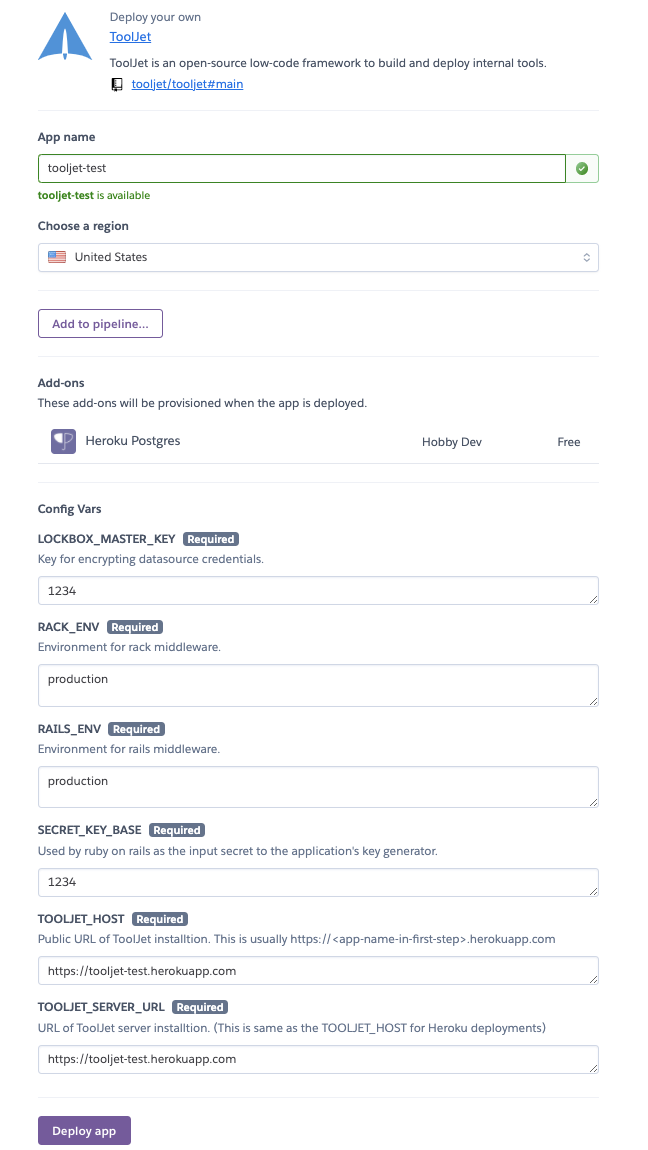 Default Credentials Do Not Work Heroku · Issue 190 · Tooljettooljet · Github