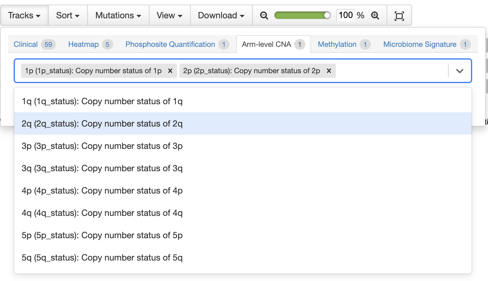tweak oncoprint "add track" UI for OncoPrint · Issue #10057 · cBioPortal/cbioportal · GitHub