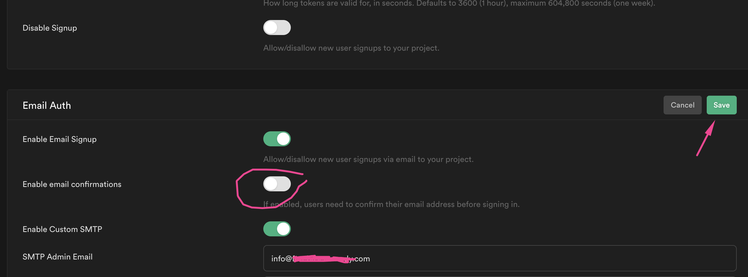 Unable to turn off Enable email confirmations when Enable Custom SMTP is on · Issue #3010 ...