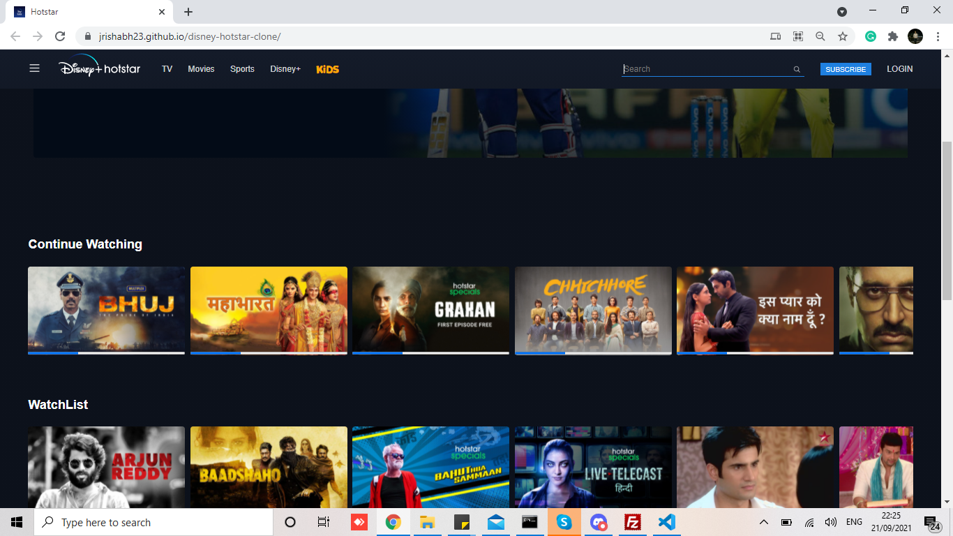 GitHub - Jrishabh23/disney-hotstar-clone: Try to design Disney + Hotstar clone.