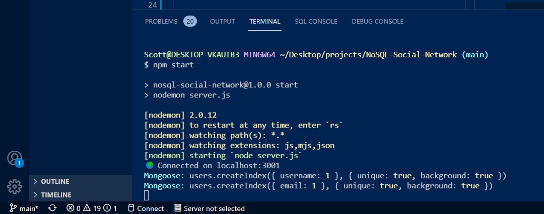 GitHub - scottskinn/NoSQL-Social-Network: AS A social media startup I WANT an API for my social ...
