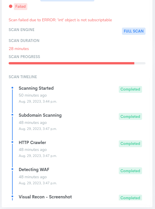 Scan Failed Due To Error Int Object Is Not Subscriptable · Issue 939 · Yogeshojharengine 