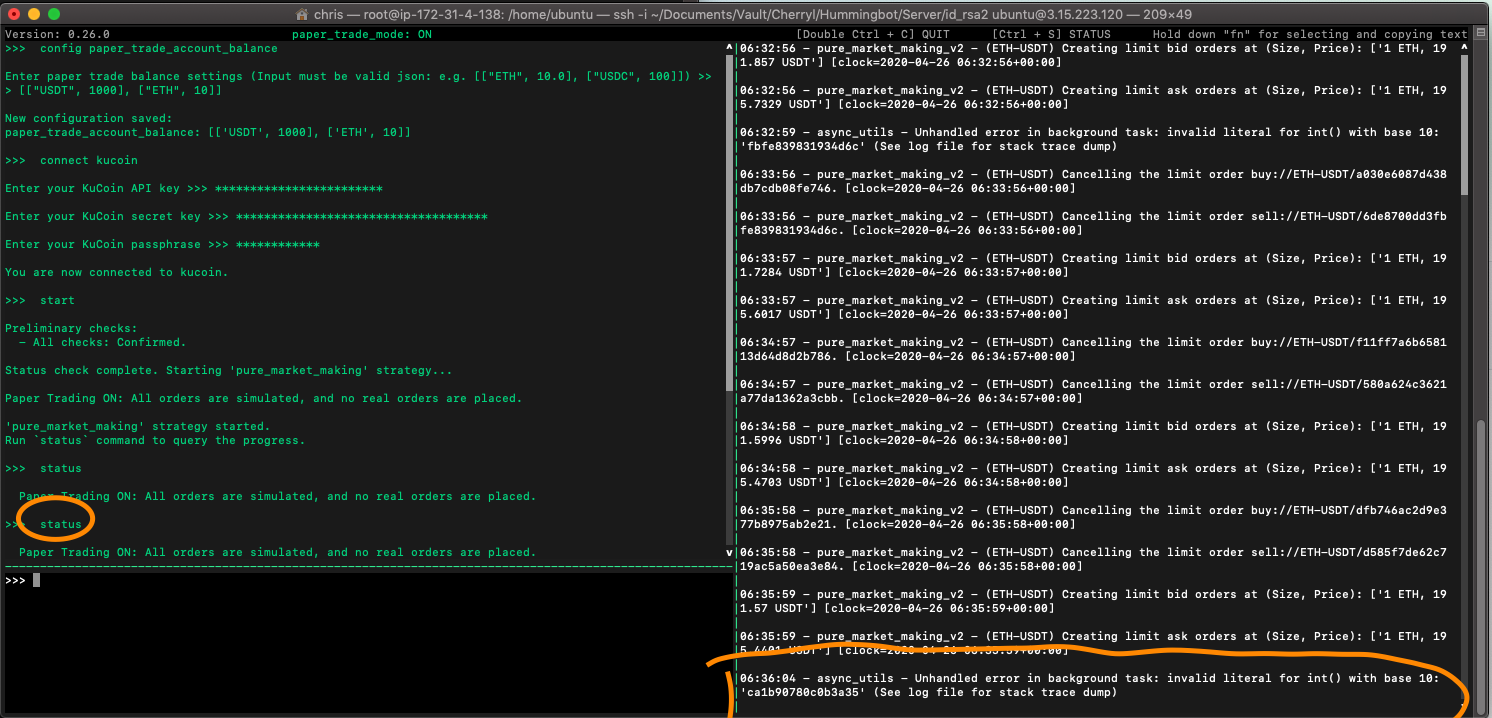 [BUG] Unable to run status command in several connectors while paper trading · Issue #1666 ...
