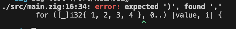 Error With For Loop · Issue 16726 · Ziglang Zig · Github
