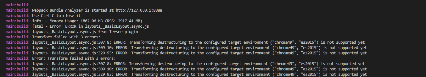 [Bug] UMI3 升级到UMI4打包报错 · Issue #10342 · umijs/umi · GitHub