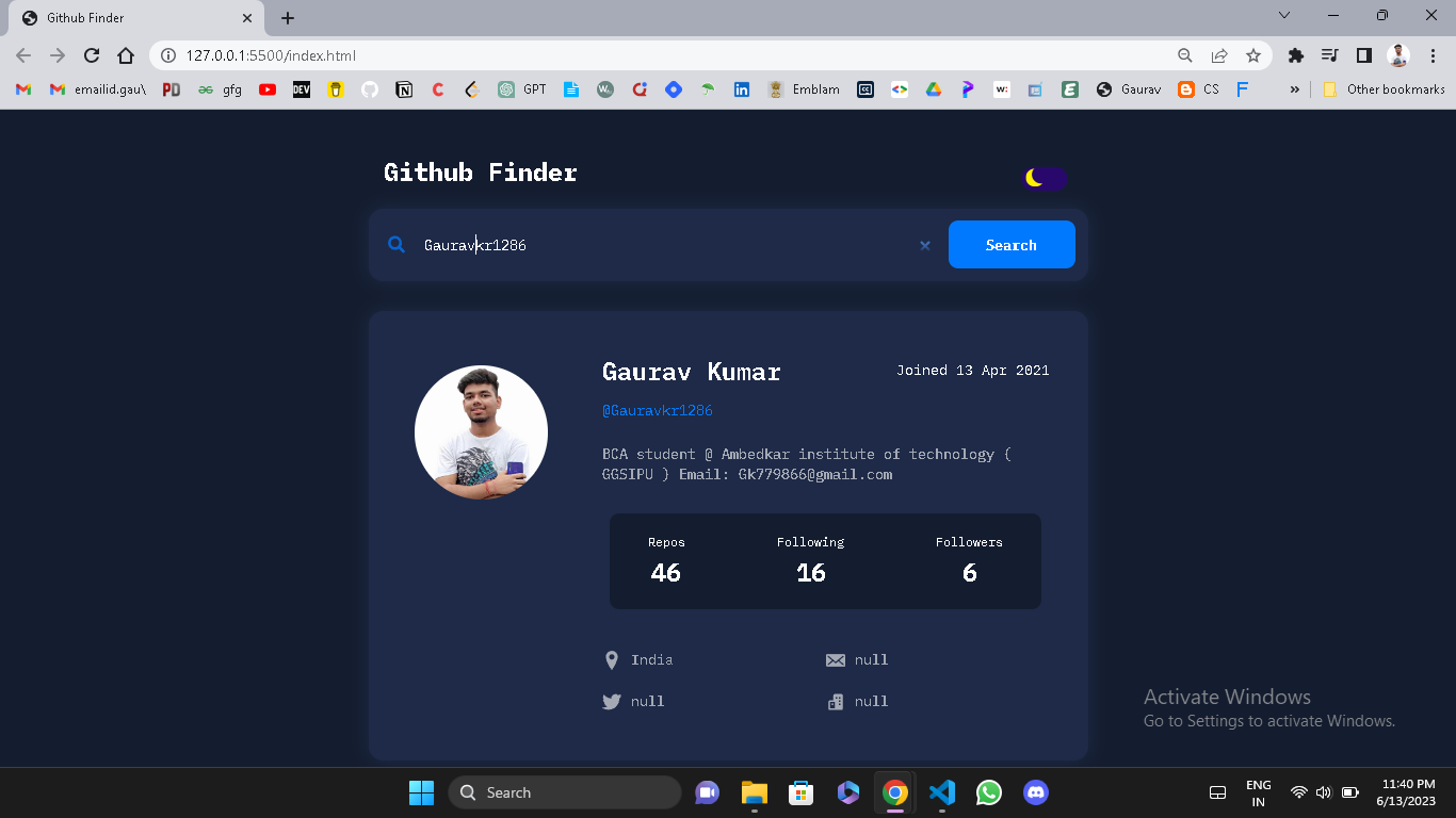 GitHub - Gauravkr1286/Github-Finder: The purpose of the project "Github ...
