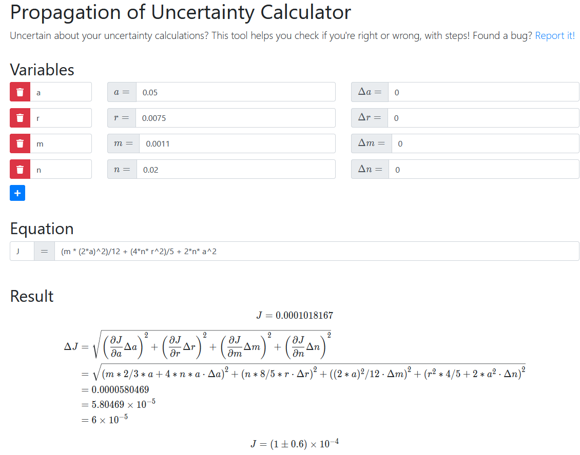 not calculating error correctly · Issue #36 · nicoco007/Propagation-of-Uncertainty-Calculator ...