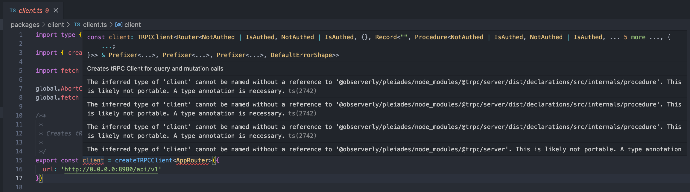 Bug Type Does Not Satisfy The Constraint Router · Issue 1941 · Trpc Trpc · Github