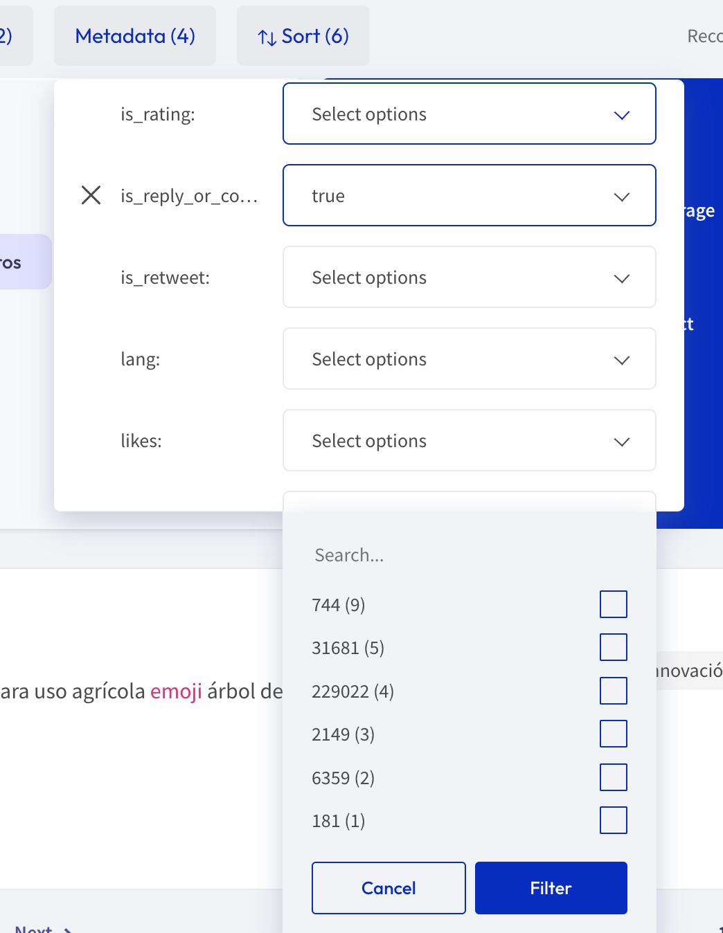 [Dropdown height limitation] - Improve access to actions : Filter/Sort/Cancel/remove · Issue ...
