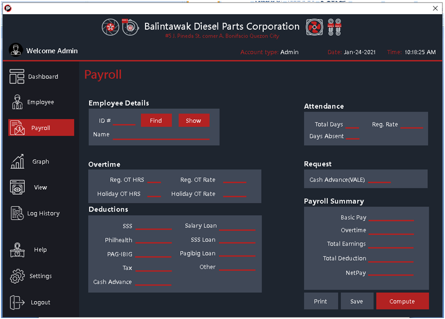 GitHub - ogie05/Payroll-System: Payroll System for Balintawak Diesel Parts Corporation