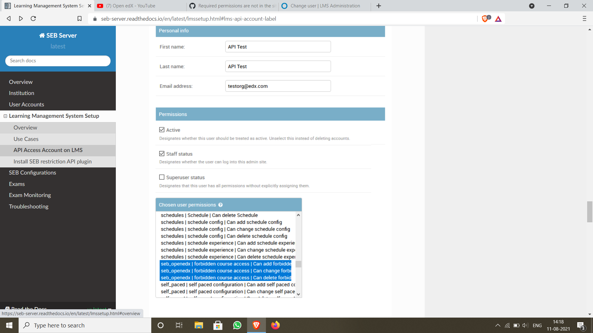Required permissions are not in the site by default to a user · Issue #475 · overhangio/tutor ...