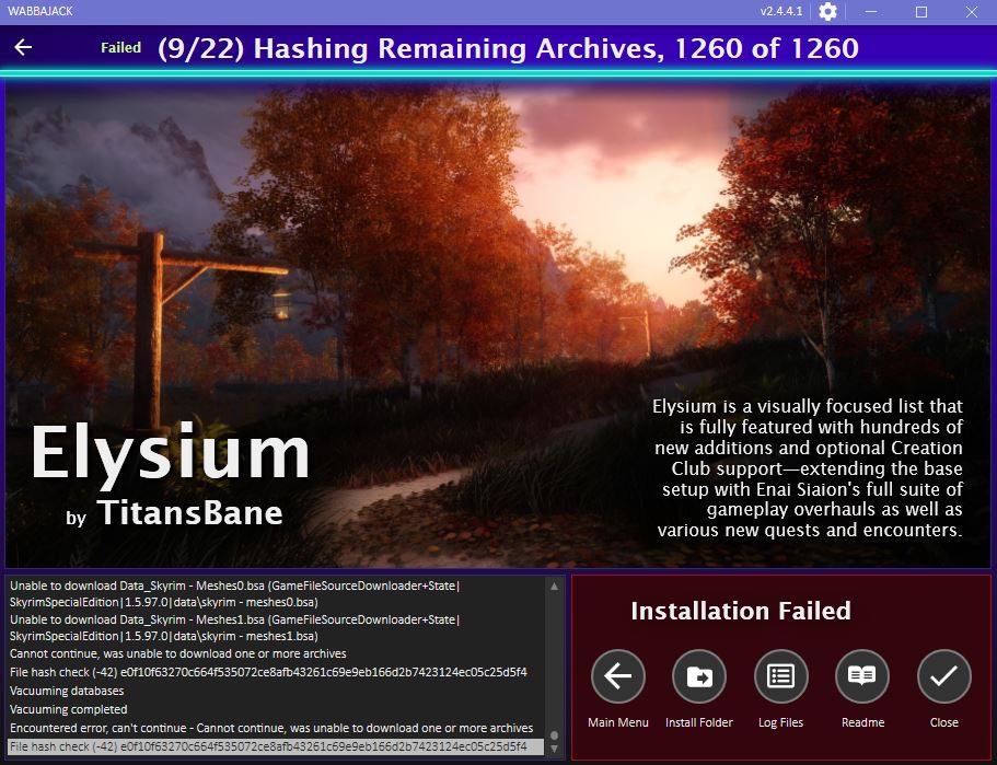 Unable to install: Dyndolod · Issue #91 · TitansBane/Elysium · GitHub