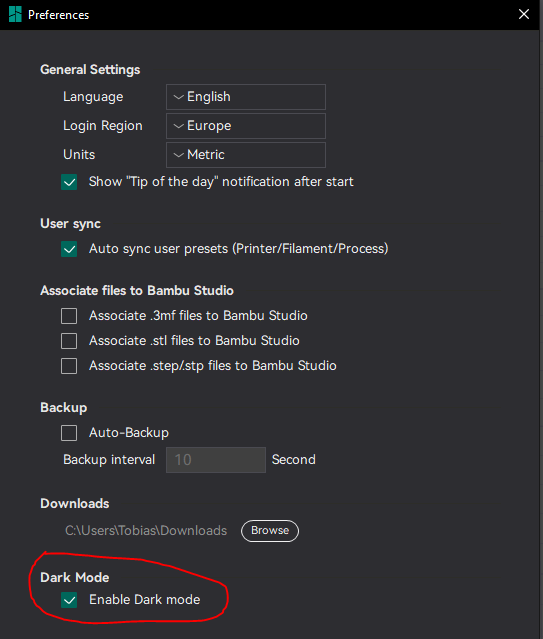 Enable Disable Dark Mode · Issue 371 · Softfeverorcaslicer · Github 8153