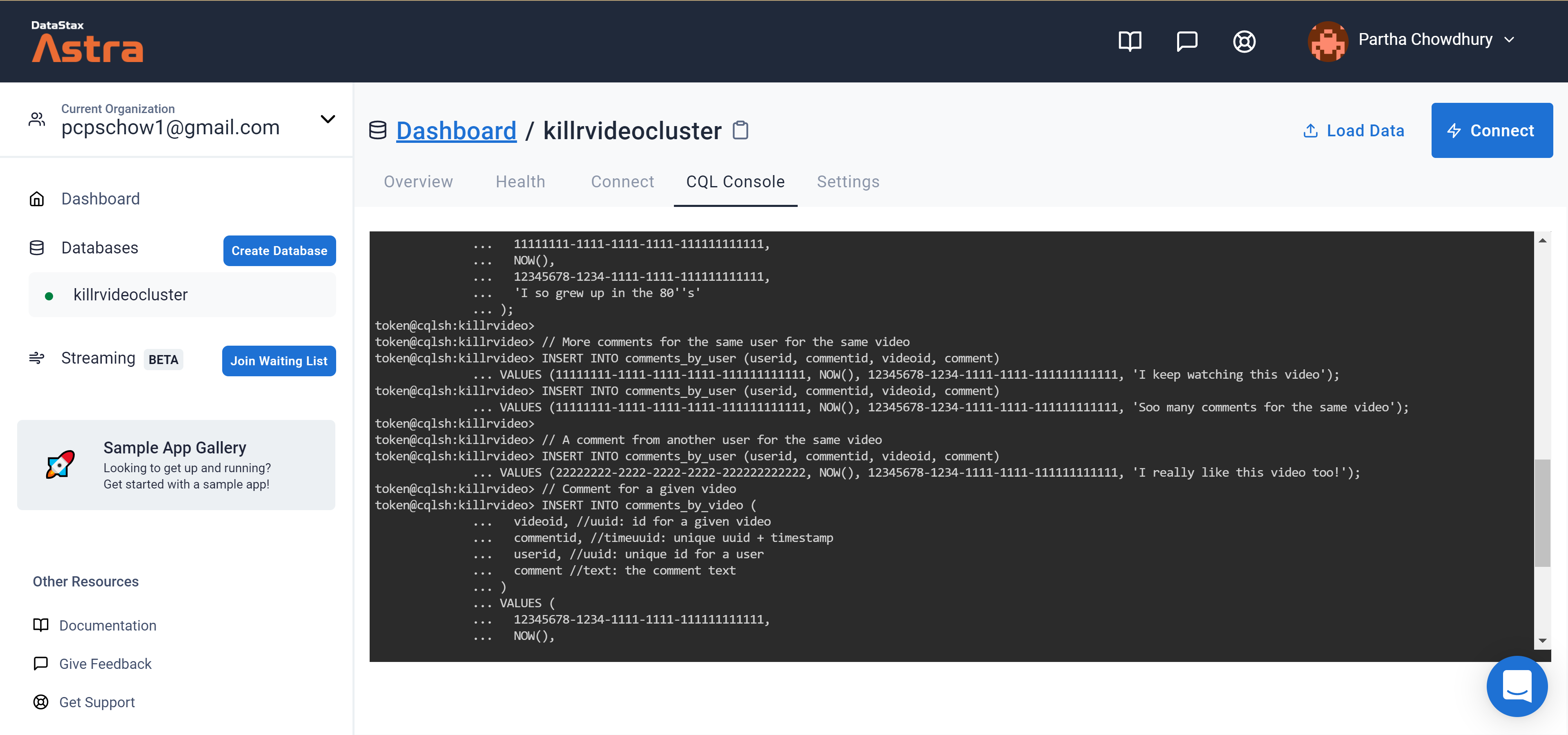 [HW] Partha Sarathi Chowdhury · Issue #104 · datastaxdevs/workshop-intro-to-cassandra · GitHub