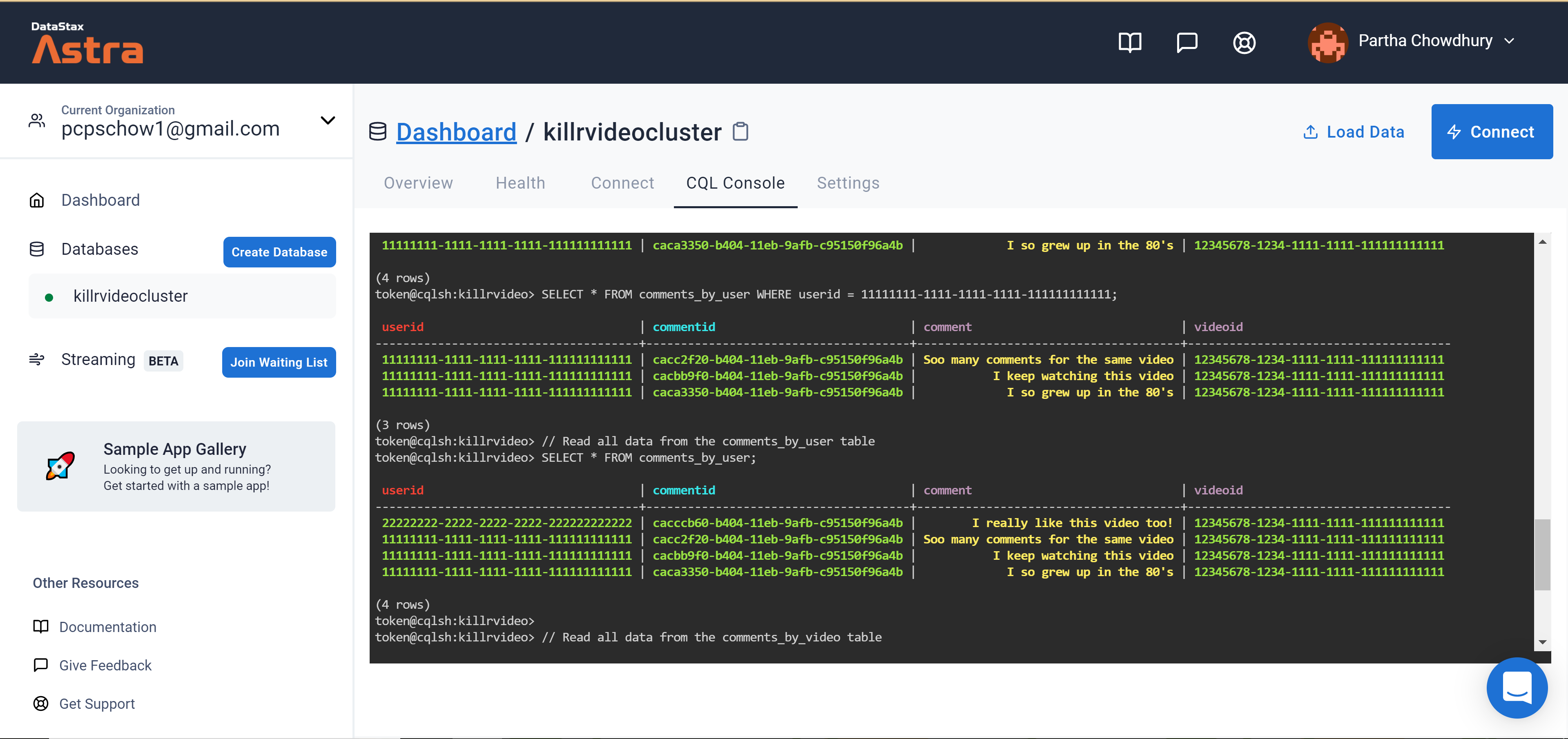 [HW] Partha Sarathi Chowdhury · Issue #104 · datastaxdevs/workshop-intro-to-cassandra · GitHub