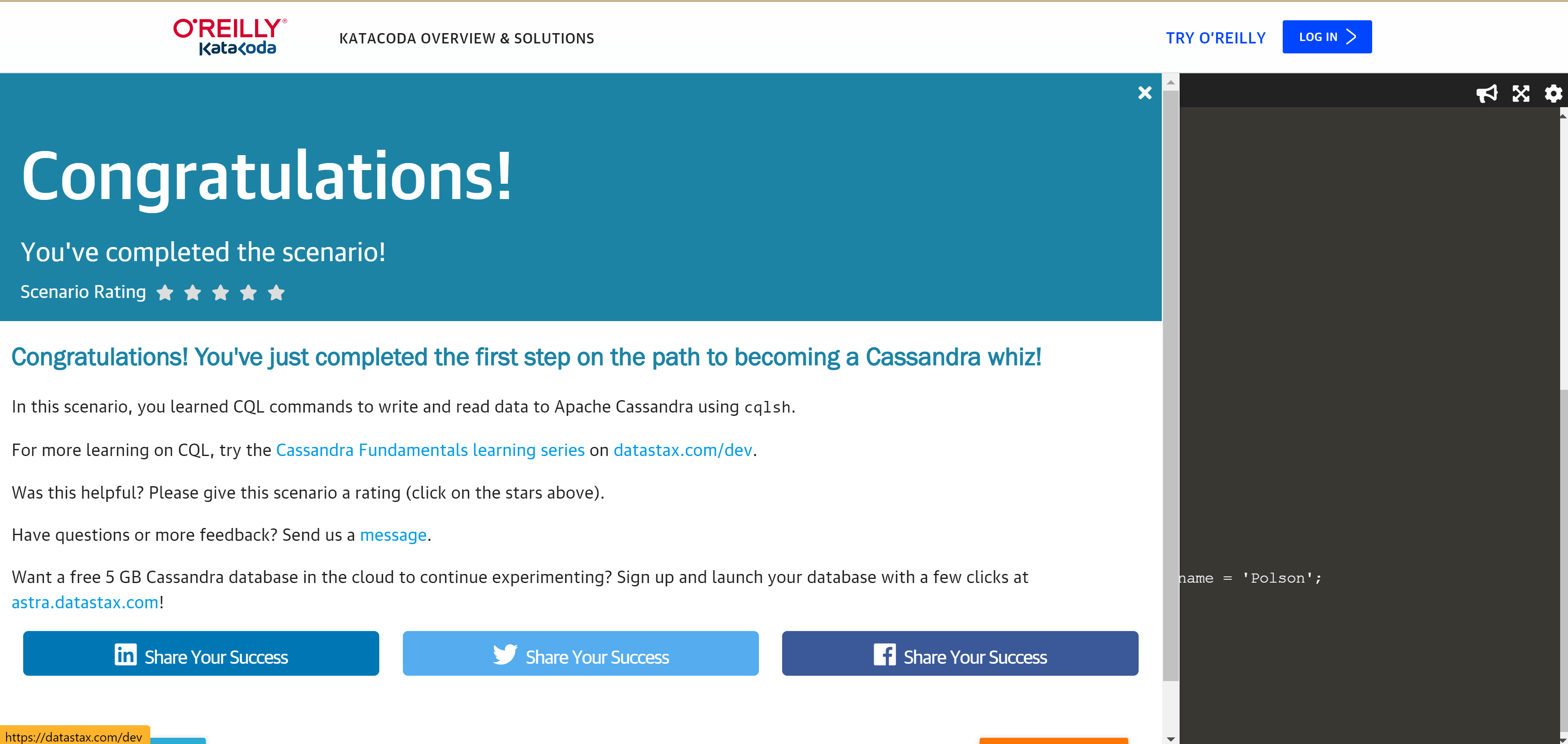 [HW] Partha Sarathi Chowdhury · Issue #104 · datastaxdevs/workshop-intro-to-cassandra · GitHub