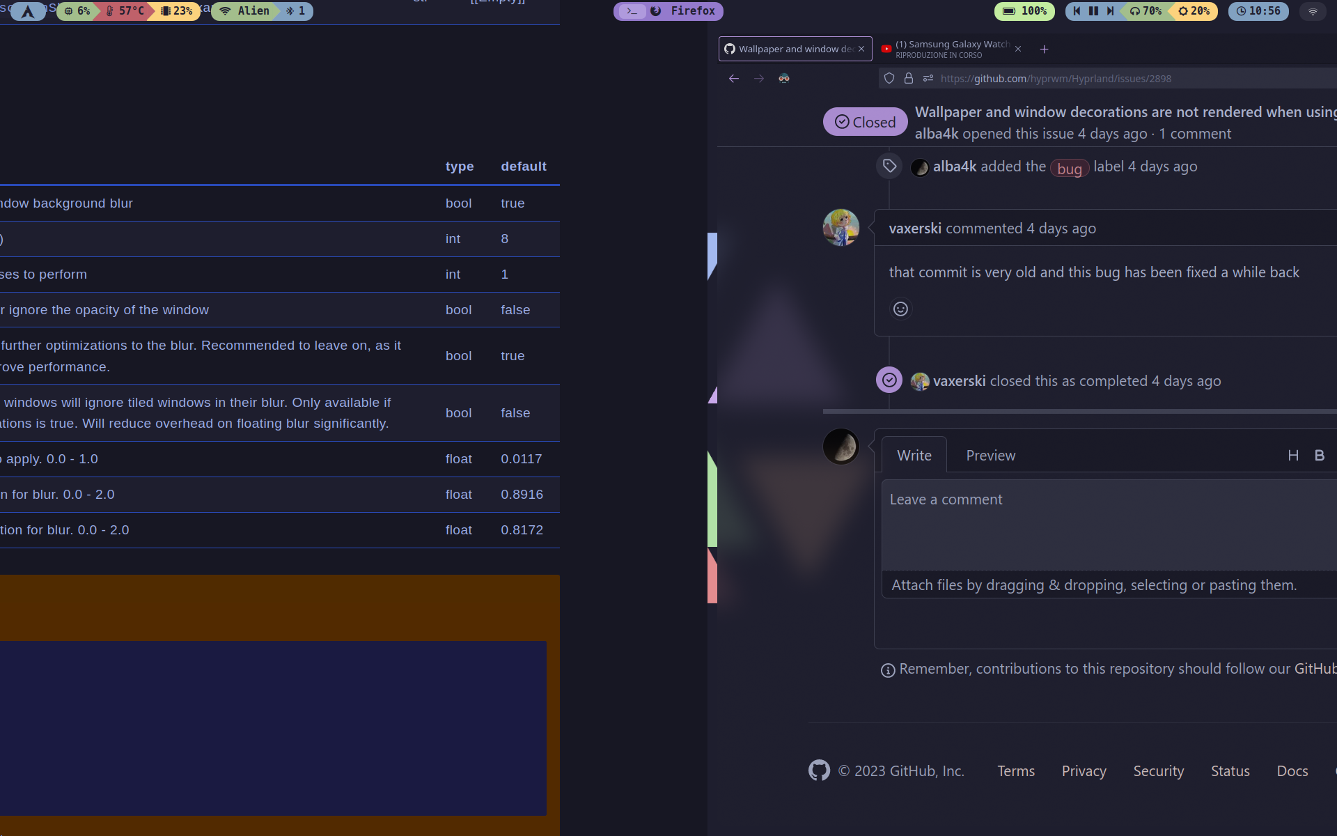 Wallpaper and window decorations are not rendered when using gestures on a fullscreen window ...