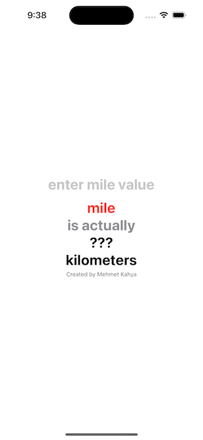 GitHub - mehmetkahya0/SwiftUnitConverter: Miles to Kilometers app with ...