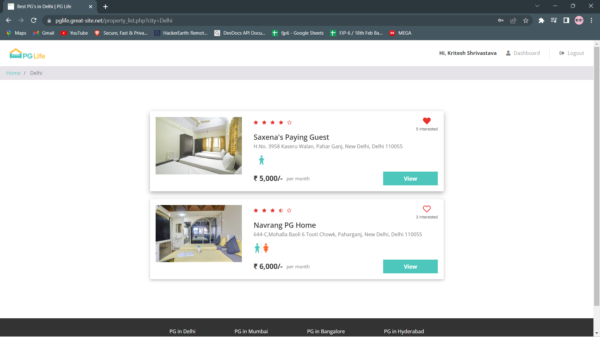 GitHub - Kritesh12-stack/pglife: Pglife is a Student accommodation ...